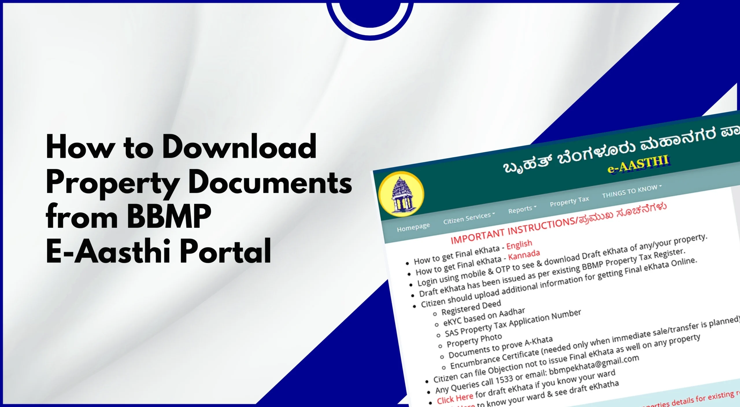 How to Download Property Documents Using BBMP E-Aasthi